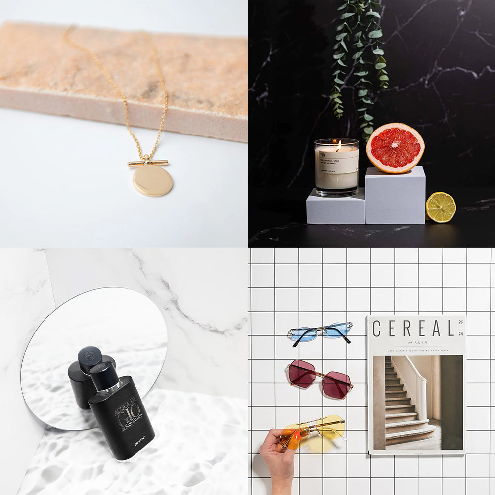 Content Creators Delight 'Black & White Bundle' Flat Lay Backdrop Set | Hypop