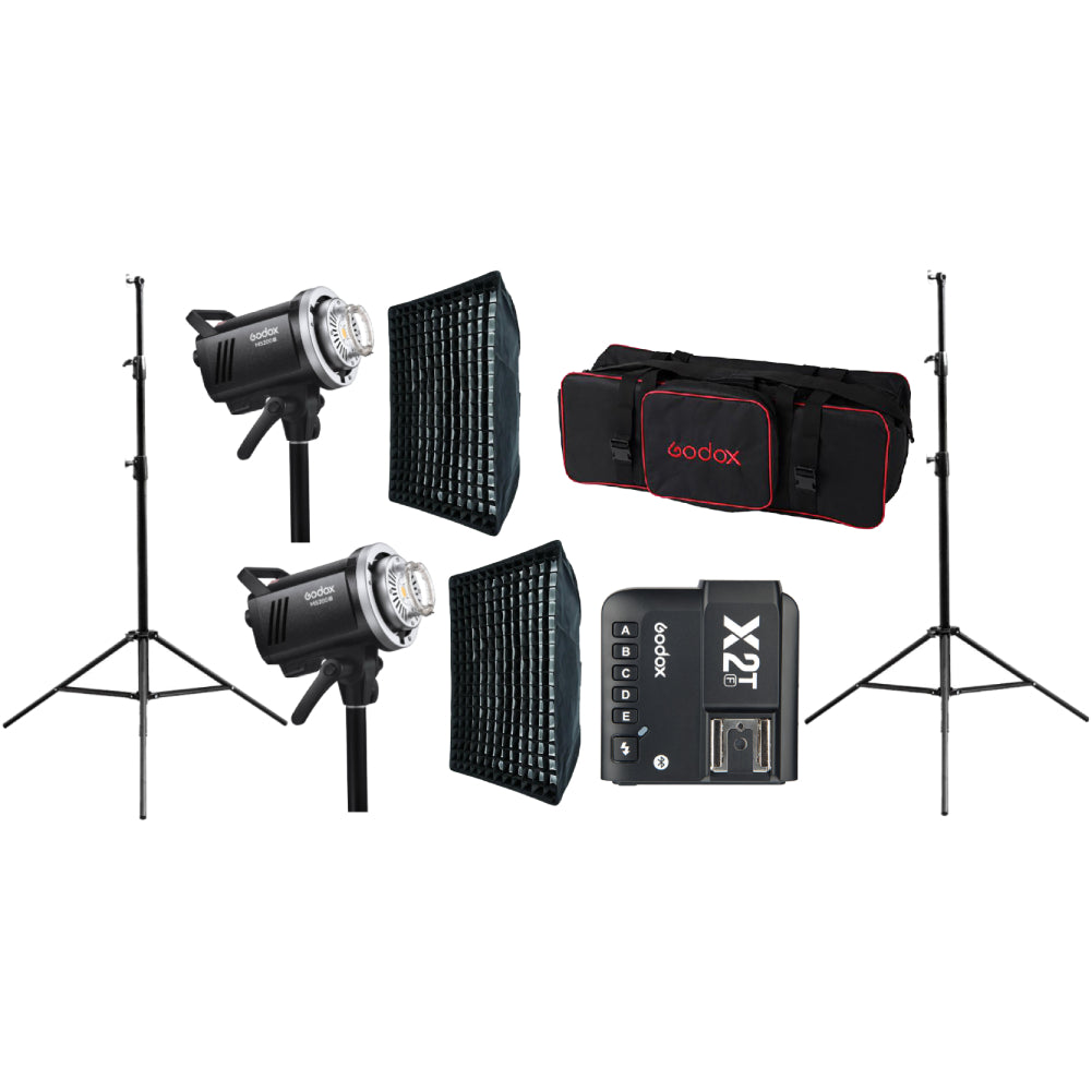 Godox Dual MS200-V 200W Flash Strobe with 60x90cm Softbox, 280cm Light ...