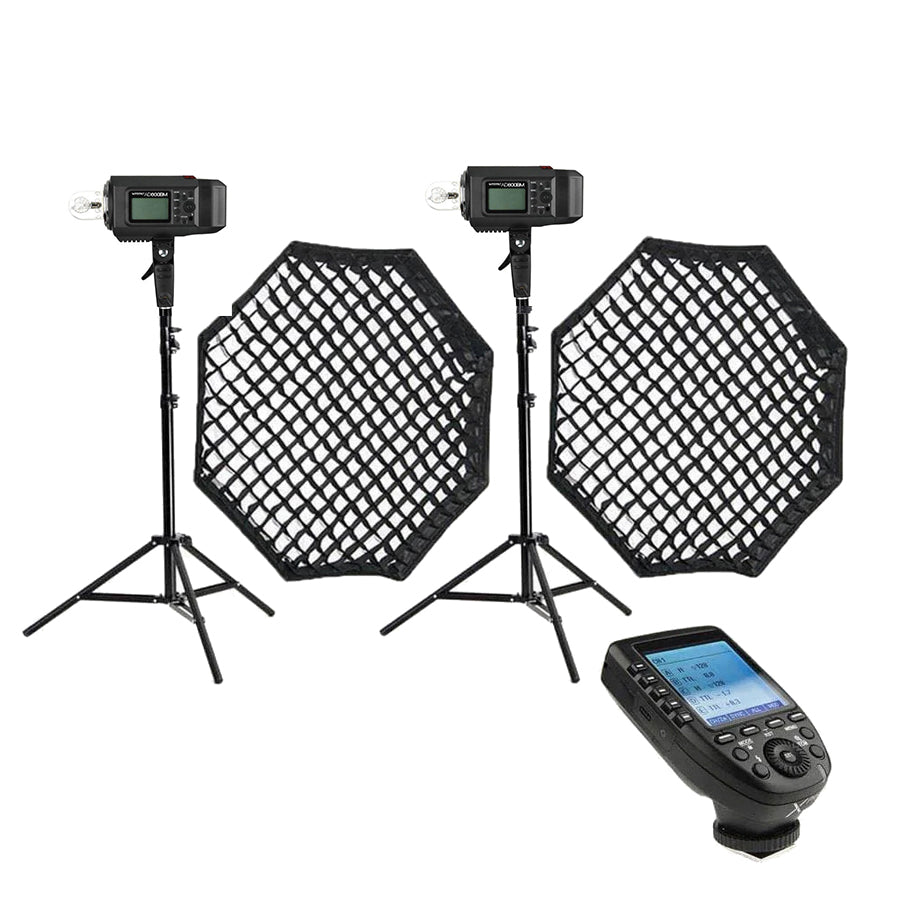 Godox 1200W (2X AD600BM) PORTABLE Studio Flash Lighting Kit | Hypop