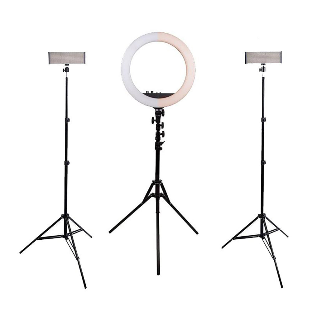 Complete Beauty Studio Diamond Luxe Ring Light & 9" LED Panel Lighting ...