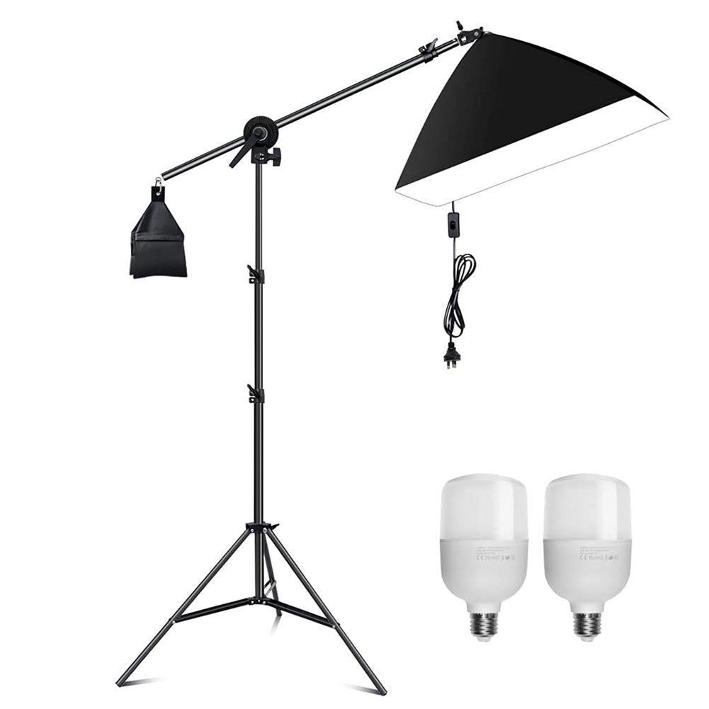 Volkwell 25W LED Single Rectangle Softbox Boom Arm Continuous Lighting ...