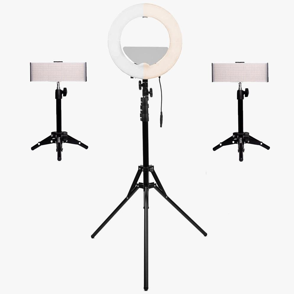 Blogger & Vlogger Mini Pearl III Ring Light & 9" LED Panel Youtube Vid ...