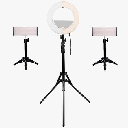 Blogger & Vlogger Mini Pearl III Ring Light & 9" LED Panel Youtube Vid ...