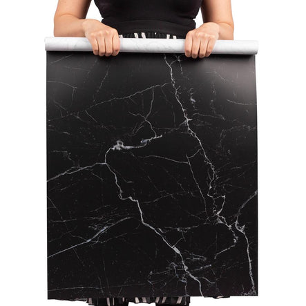 Flat Lay Instagram Backdrop - 'Paddington' Black Marble (56cm x 87cm ...
