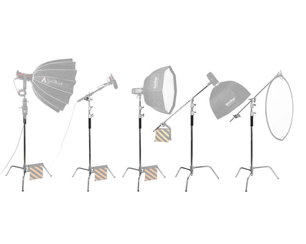 Double C-Stand Heavy Duty Backdrop Set-Up (20kg Load) | Hypop