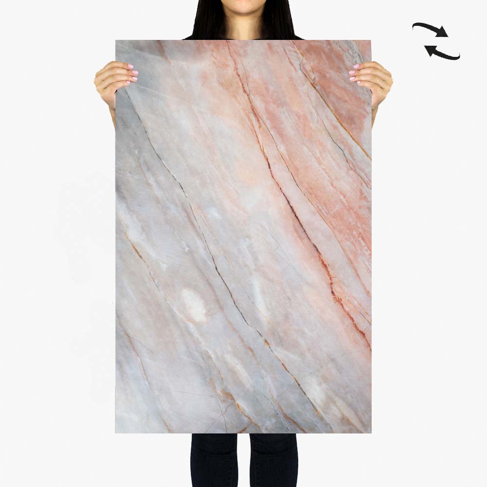 Flat Lay Instagram Backdrop - 'Leura' Pink Textured Marble (56cm x 87cm ...