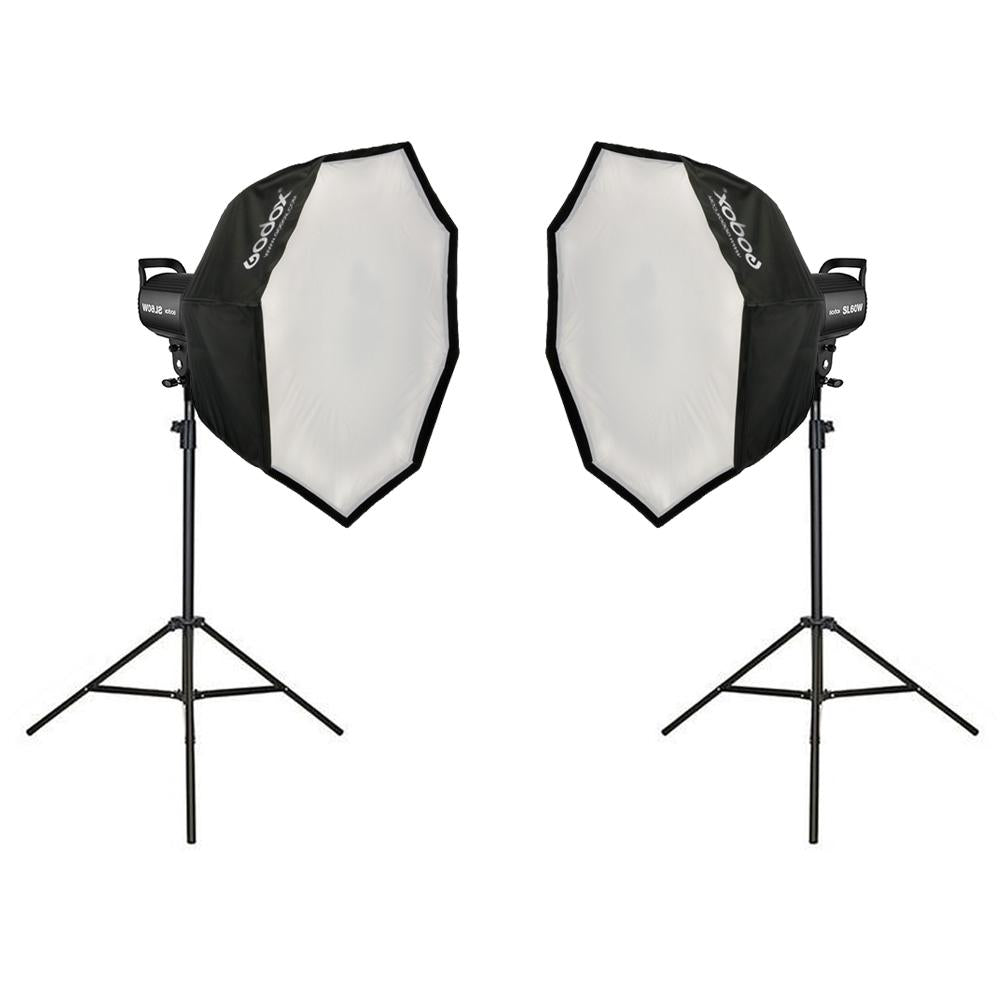 Godox 2 X SL-60W LED Advanced Kit (Including Large Softboxes and Light ...