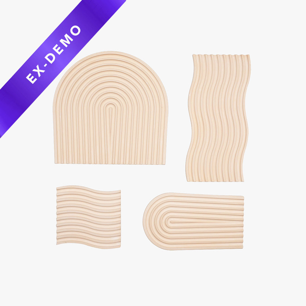 Grooved Arch Wave Photography Styling Handmade Plaster Props - 4 Pack ...