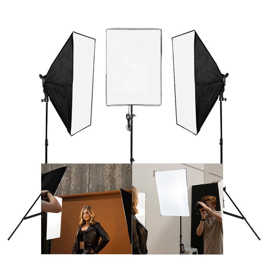 Triple 'Producer Pack' Double Rectangle Dimmable Softbox Lighting Kit ...