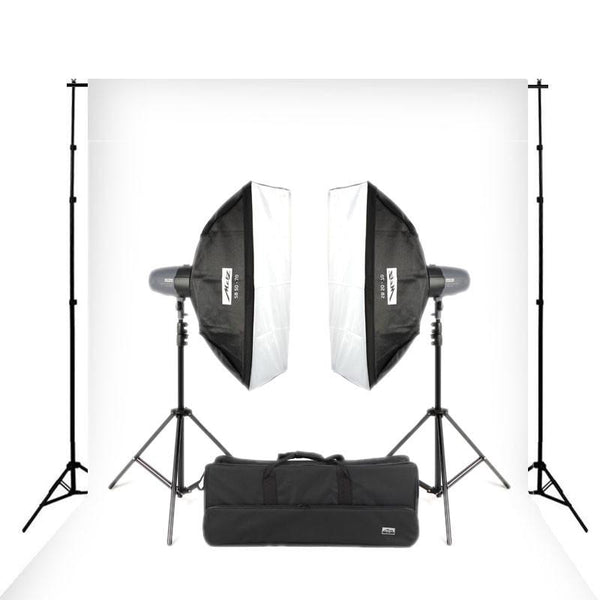 Metz 800W Mecastudio BL 400 Twin Head Kit with Backdrop – Hypop