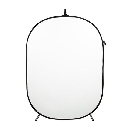 Hypop White/Black Double Sided Pop Up Backdrop with Stand 1.5 x 2.1M