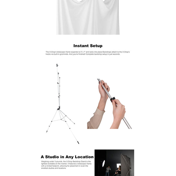 Quick Setup Portable X Backdrop Background With Stand (1.5m x 2.1m ...