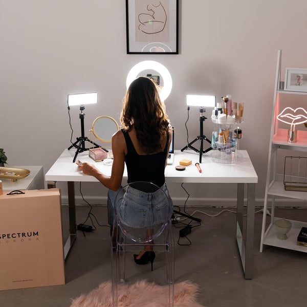 Blogger & Vlogger Mini Pearl III Ring Light & 9" LED Panel Youtube Vid ...