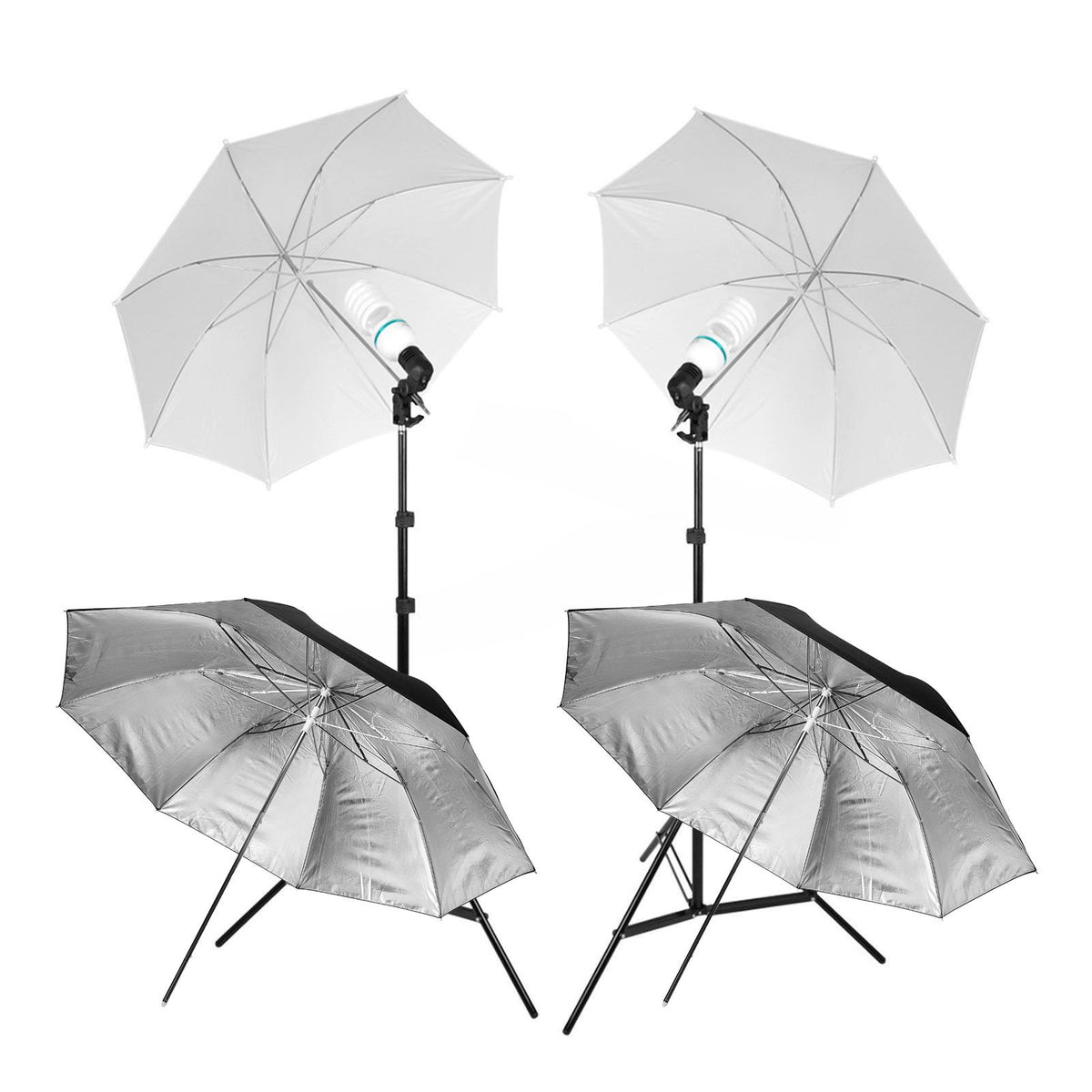 Hypop 250W Double Umbrella Continuous Lighting Kit with 4