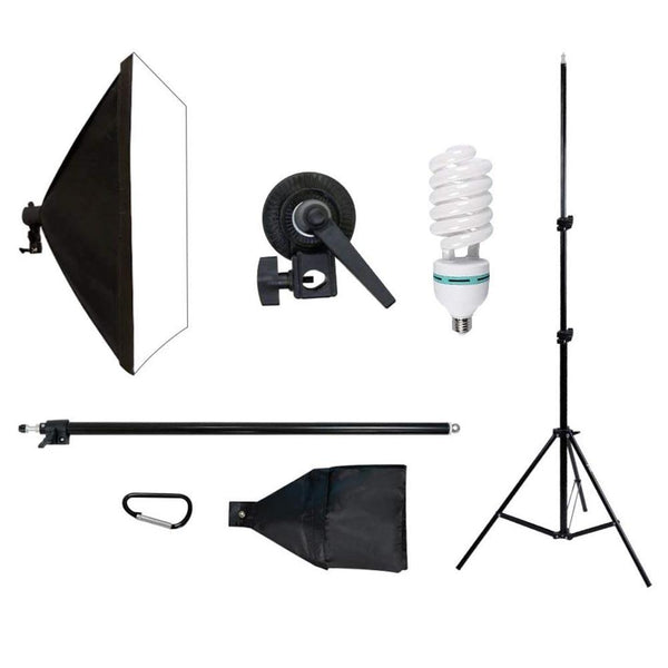 Volkwell 135W Single Rectangle Softbox Boom Arm Continuous Lighting Se ...