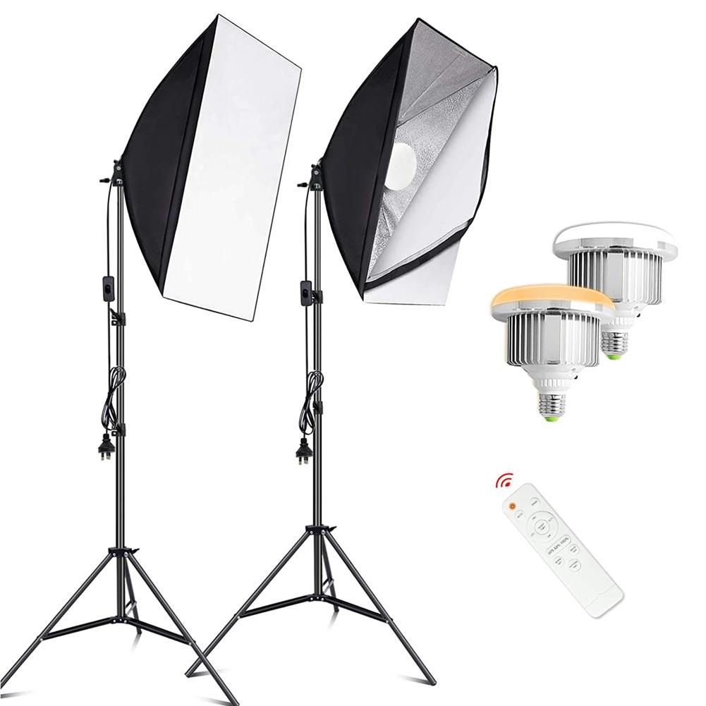 Volkwell Dual LED Bi-Coloured Dimmable Softbox Set With Remote – Hypop