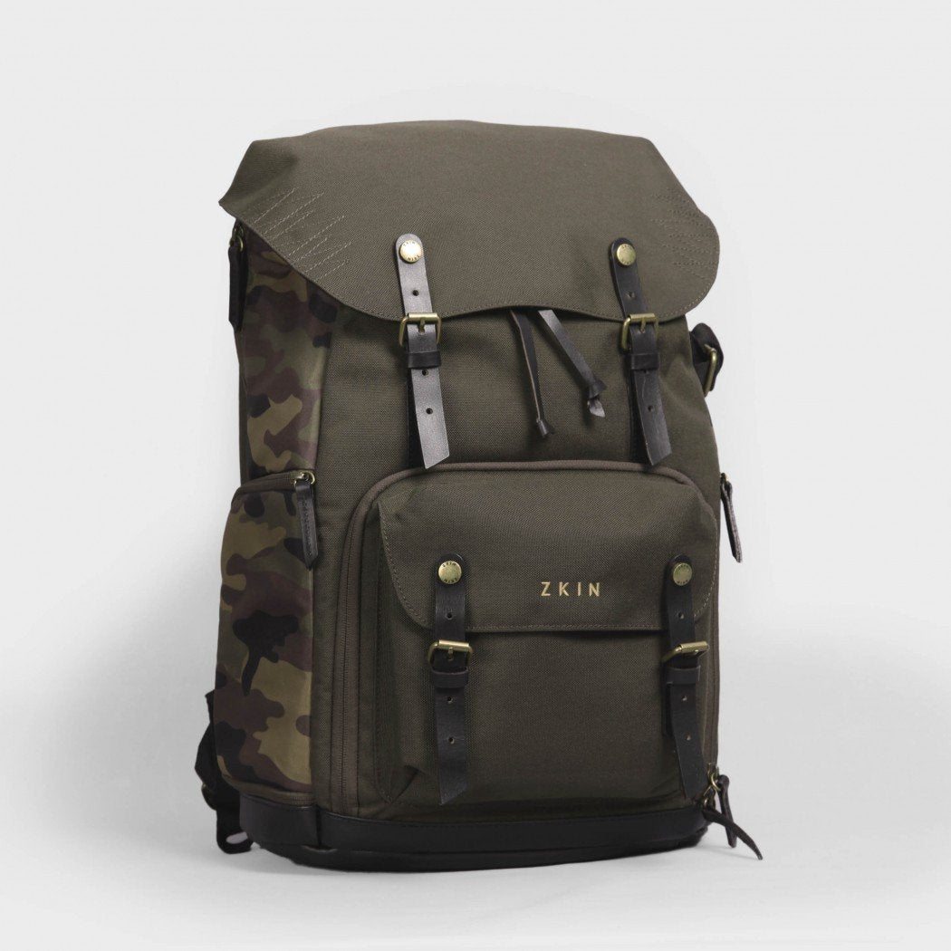 Zkin Raw Yeti Camouflage Green DSLR Camera Backpack Bag | Hypop